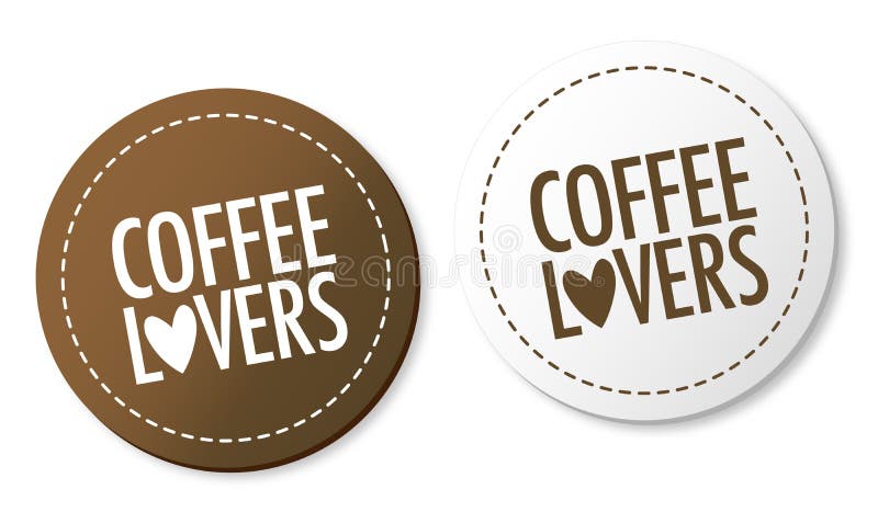 Coffee lovers stickers stock vector. Illustration of corner - 21079102