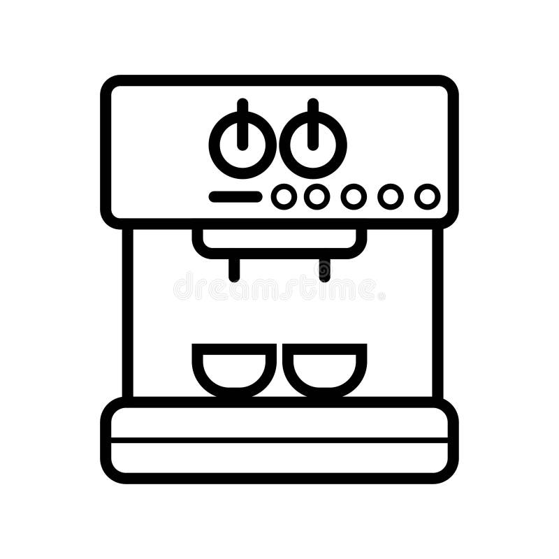 Coffee Machine Appliance. Isolated Icon Vector Illustration. Outline ...