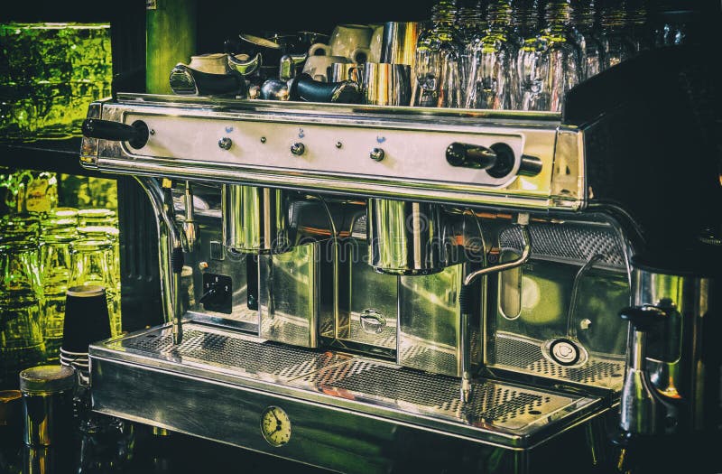 Coffee machine for bar stock image. Image of retro, kitchen - 108463817