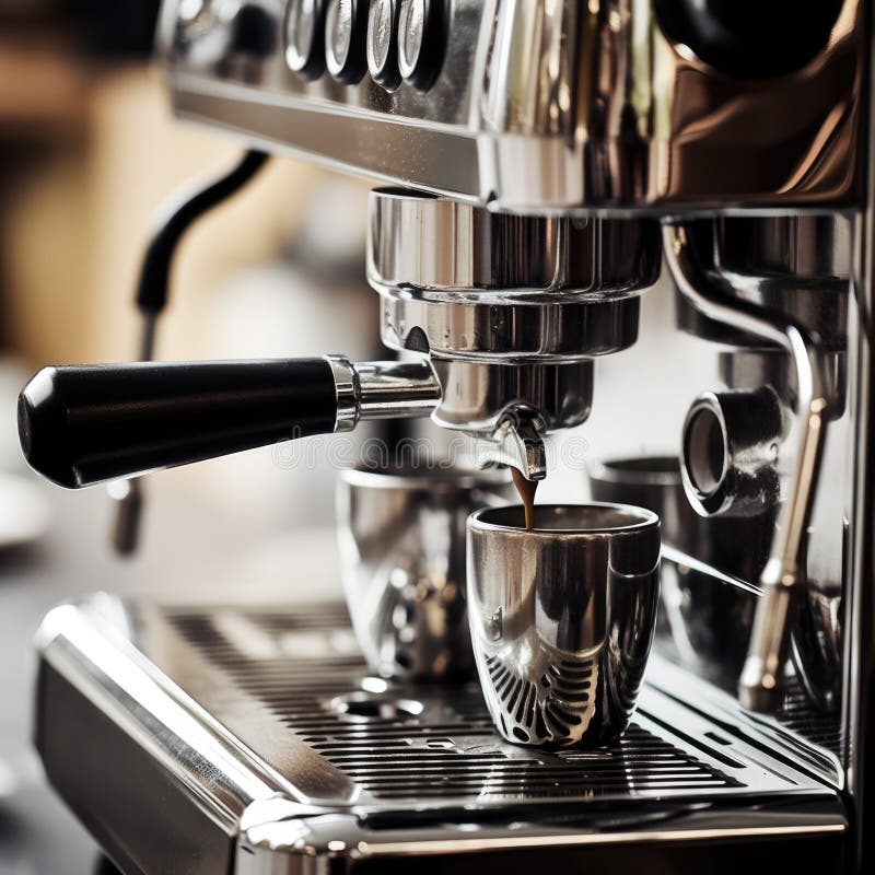 A Coffee Machine is Being Used To Make a Cup of Coffee, AI Stock Image ...
