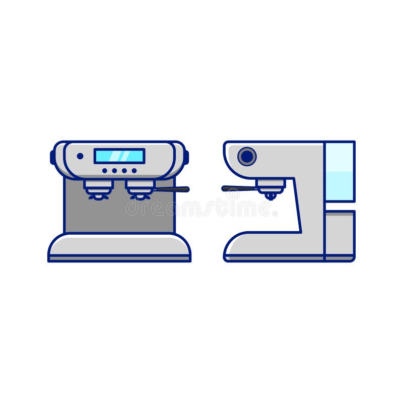 Coffee Machine Cartoon Style Icon Vector Illustration Stock Vector ...