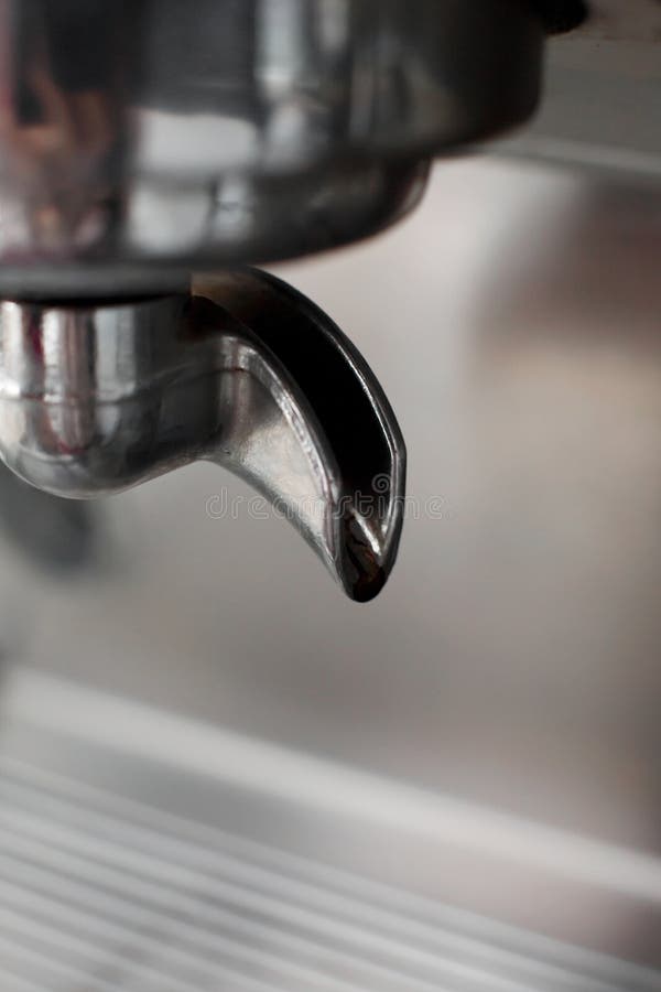 Coffee Machine Close Up of the Holder of Which a Brewed Coffee is ...