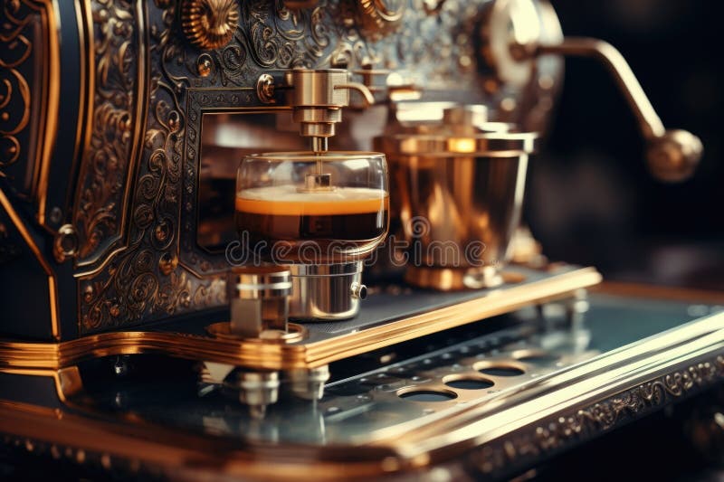 Coffee Machine Close Up on a Table, Ideal for Coffee Shop or Kitchen ...