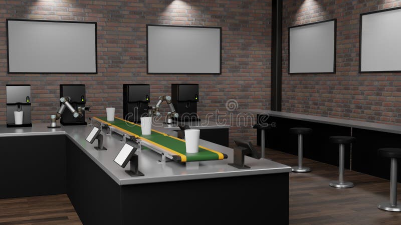 Coffee Machine Concept Automatic. in a Coffee Shop Stock Illustration ...