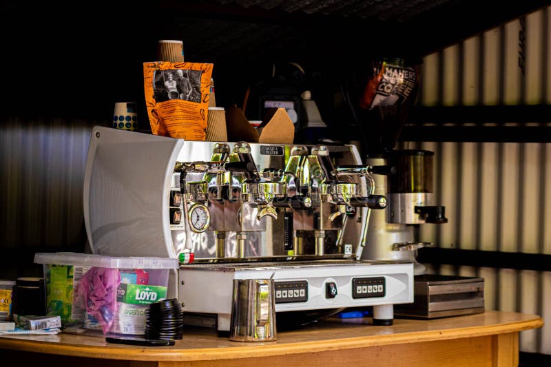 Coffee Machine in Container Ready To Make Coffee, Plastic Box with Tea ...