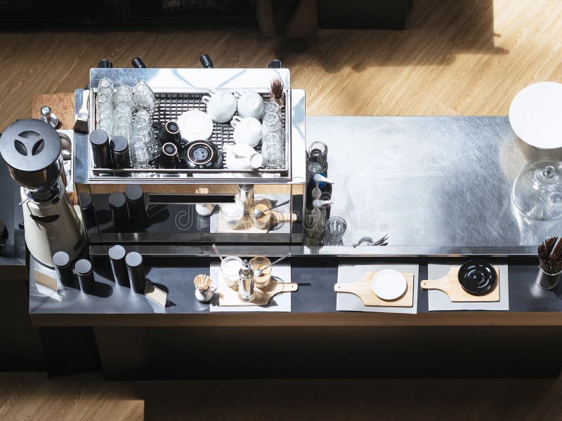 Coffee Machine on Counter Bar Restaurant Cafe Concept Stock Image ...