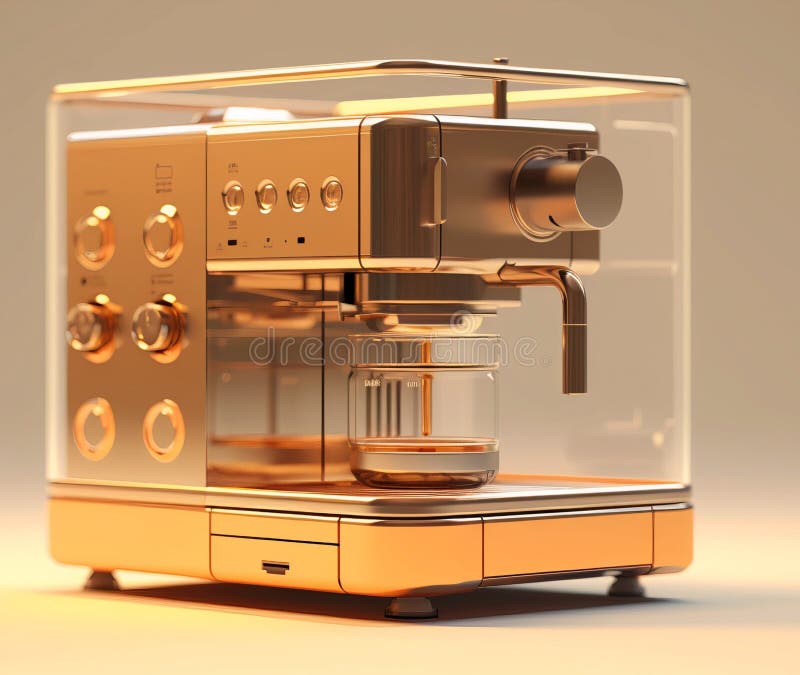 Coffee Machine 3D Luminescent Design Stock Illustration - Illustration ...