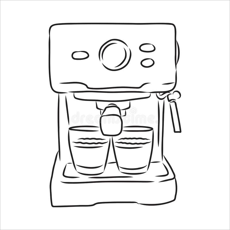 Coffee Machine Doodle Coffee Machine Vector Illustration Stock Vector ...