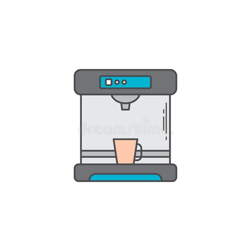 Coffee Machine Espresso Maker Doodle Vector Art Icon Stock Vector ...