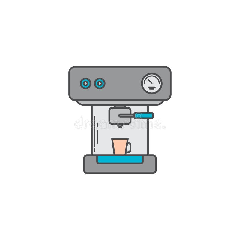 Coffee Machine Espresso Maker Doodle Vector Art Icon Stock Vector ...