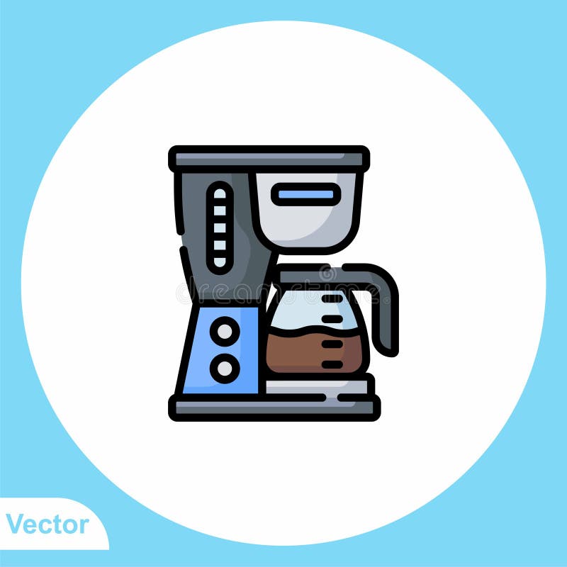 Coffee Machine Flat Vector Icon Sign Symbol Stock Vector - Illustration ...