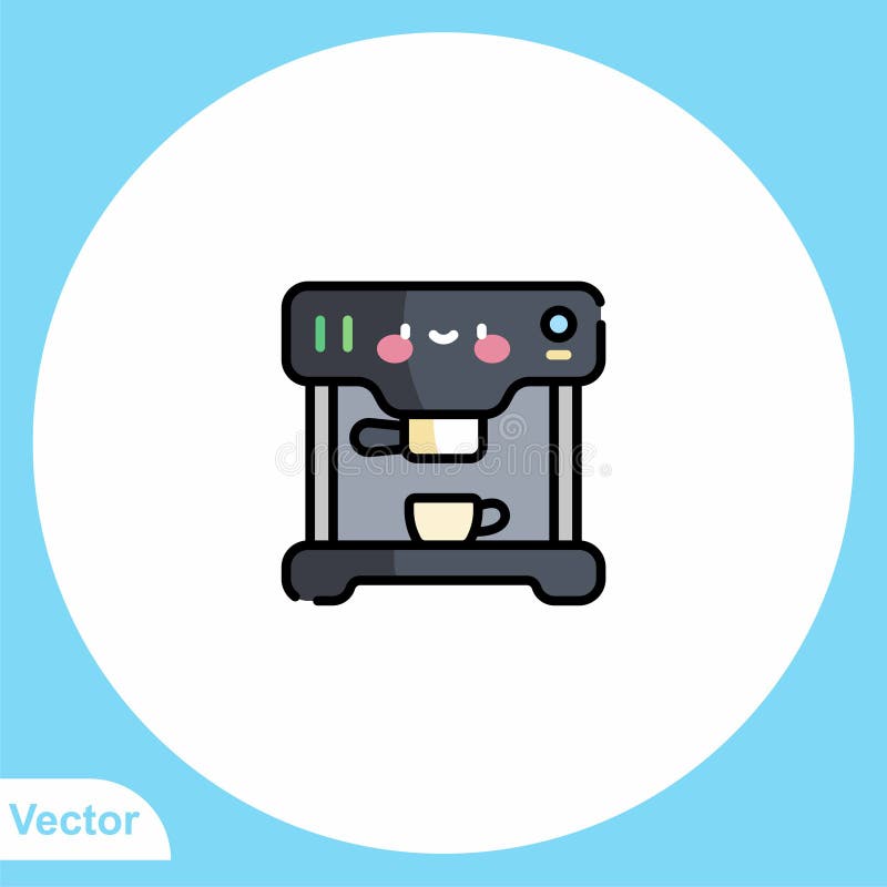Coffee Machine Flat Vector Icon Sign Symbol Stock Illustration ...