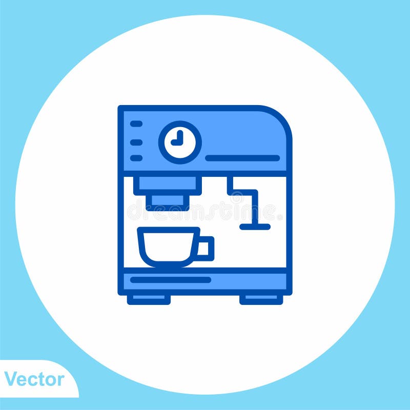 Coffee Machine Flat Vector Icon Sign Symbol Stock Vector - Illustration ...