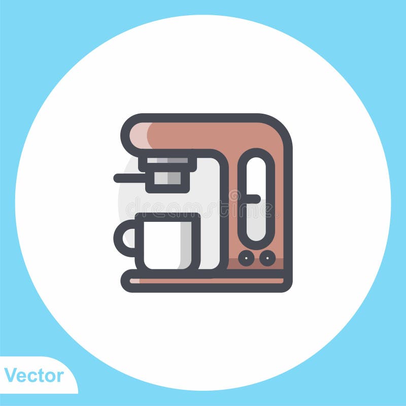 Coffee Machine Flat Vector Icon Sign Symbol Stock Vector - Illustration ...