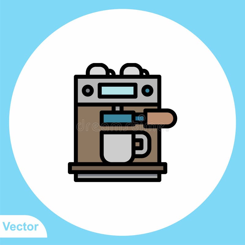 Coffee Machine Flat Vector Icon Sign Symbol Stock Vector - Illustration ...