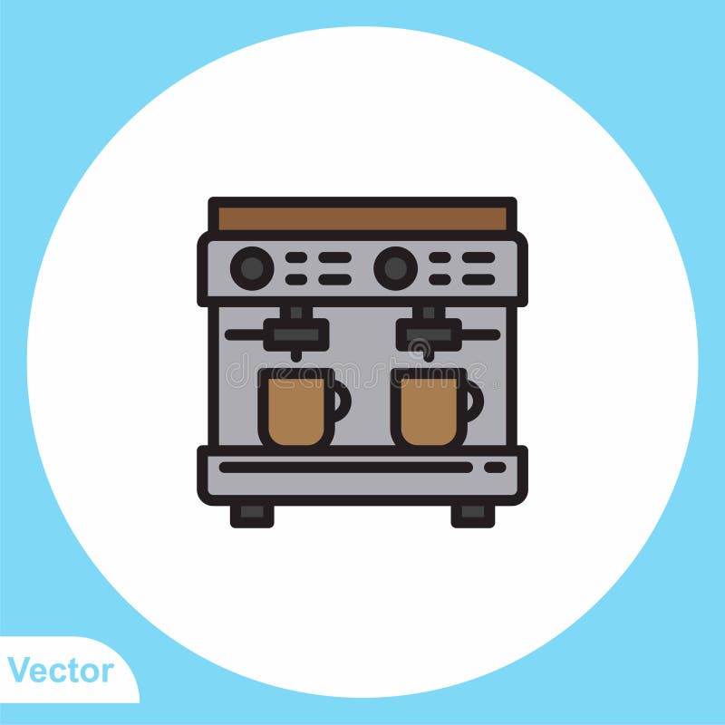 Coffee Machine Flat Vector Icon Sign Symbol Stock Vector - Illustration ...