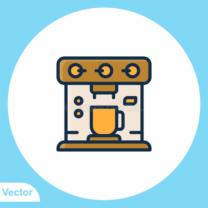 Coffee Machine Flat Vector Icon Sign Symbol Stock Illustration ...
