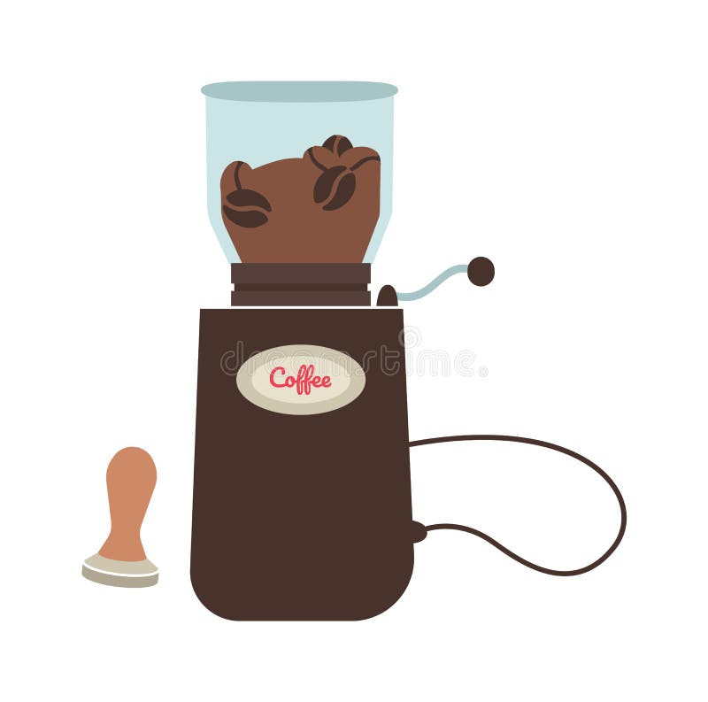 Coffee Machine for Grinding Beans Flat Icon Stock Vector - Illustration ...