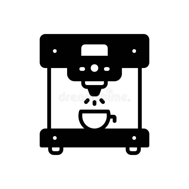 Black Solid Icon for Coffee Machine, Coffee and Appliance Stock Image - Image of appliance ...