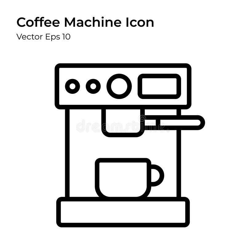 Coffee Machine Icon in Line Style. Coffee Machine Line Illustration ...