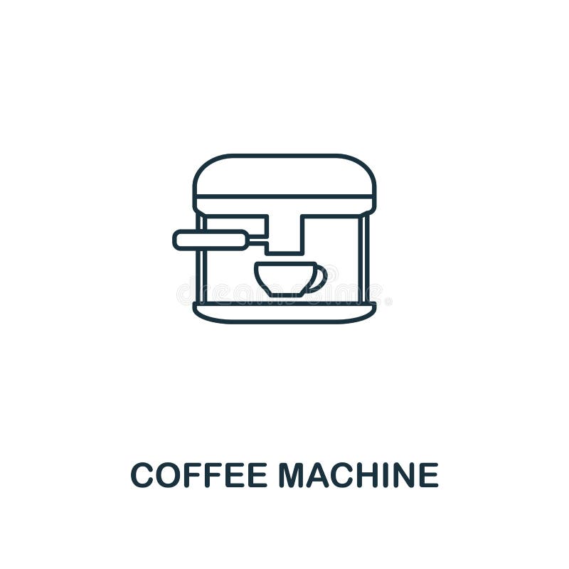 Coffee Machine Icon. Thin Line Symbol Design from Coffe Shop Icon ...