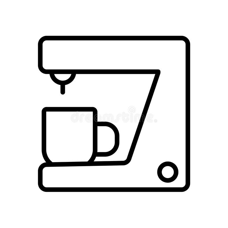 Coffee Machine Icon Vector Isolated on White Background, Coffee Machine ...