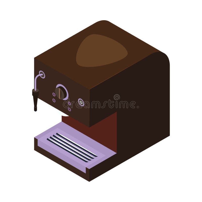 Coffee Machine Isometric Composition Stock Vector - Illustration of ...