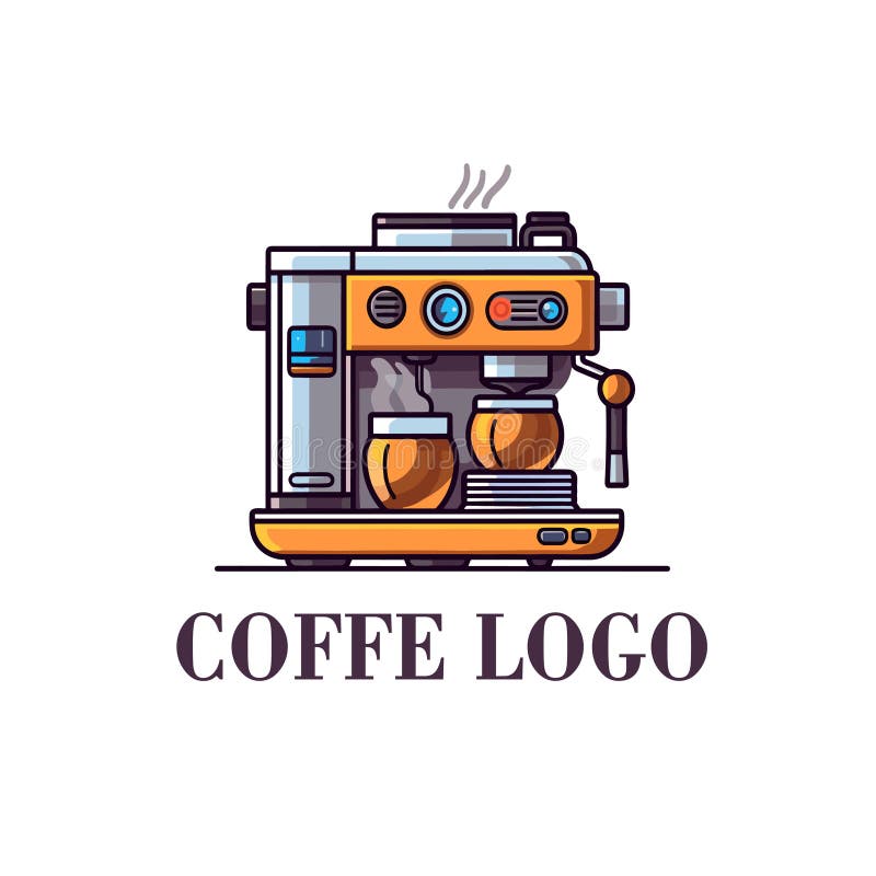 Coffee Machine Logo Template Emblem Stock Vector - Illustration of ...