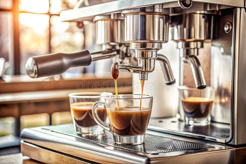 Coffee Machine Makes Coffee Espresso Stock Illustration - Illustration ...