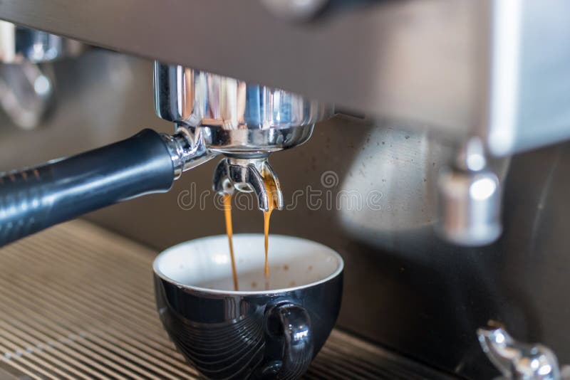 Coffee Machine Making Espresso in a Cafe Stock Photo - Image of morning ...