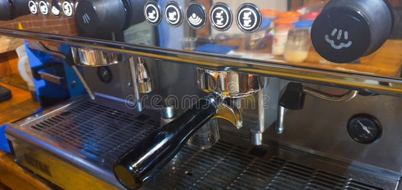 Coffee Machine for Making Espresso in a Cafe Stock Photo - Image of ...