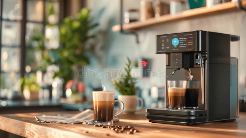 Coffee Machine Making Espresso Drinks in Modern Kitchen Stock Video ...