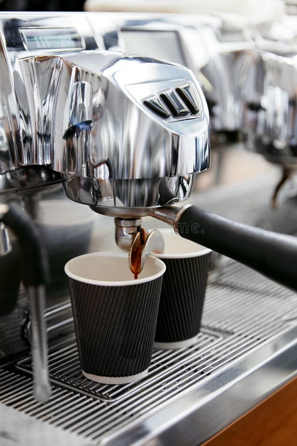 Coffee Machine Making Fresh Coffee Drink Stock Photo - Image of shop ...
