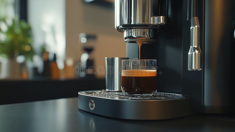 Coffee Machine in Modern Kitchen Stock Image - Image of brewing, system ...