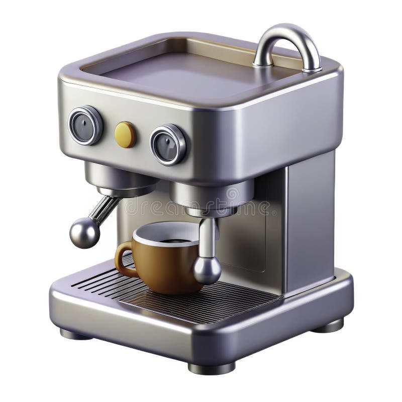 Coffee Machine in a Modern Kitchen Preparing a Fresh Cup of Espresso in ...