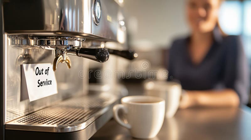 Coffee Machine Out of Service in an Office Cafeteria, Causing ...