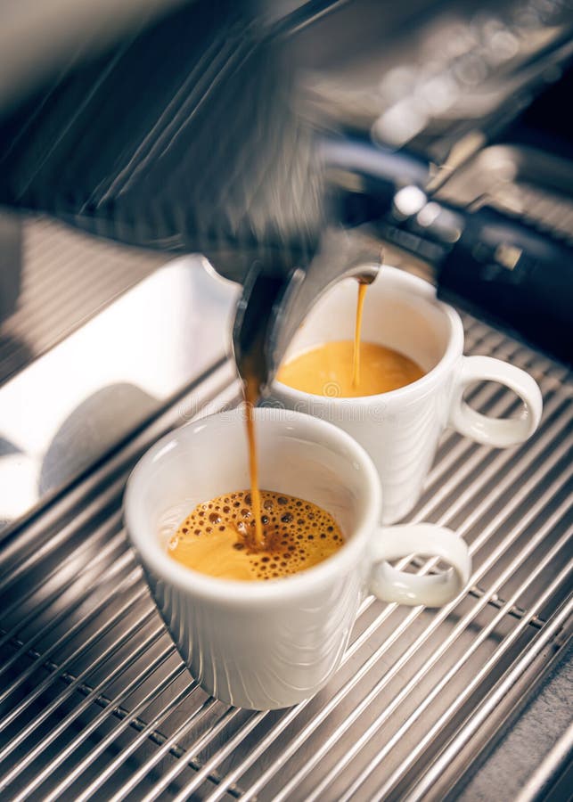 Coffee Machine Pouring Espresso Stock Image - Image of coffee ...