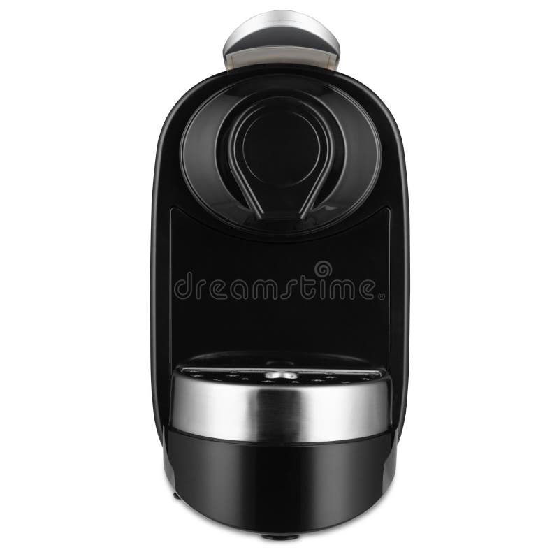 Coffee Machine for Preparing Capsule Coffee, Front View, on a White ...