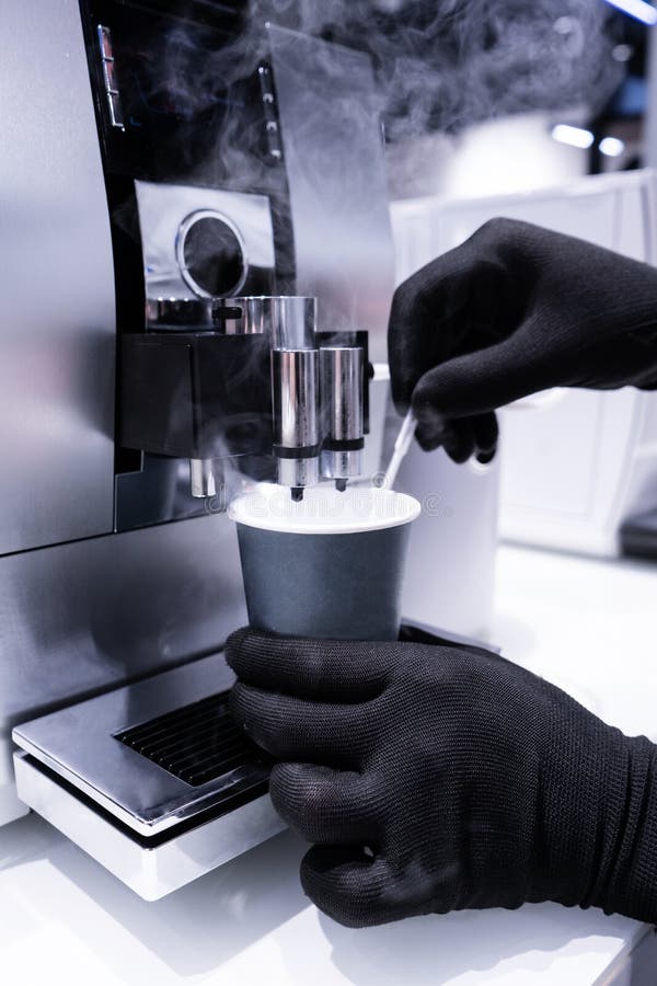 Coffee Machine and the Process of Making Coffee Stock Photo - Image of ...
