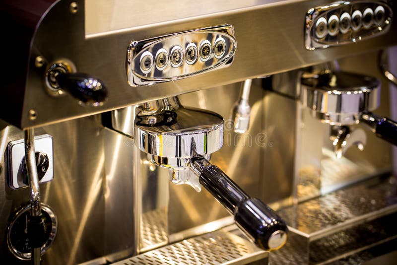 Coffee Machine Ready To Use Stock Photo - Image of counter, cappucino ...