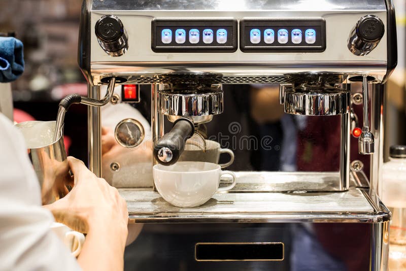 Coffee Machine Ready To Use Stock Photo - Image of espreso, brush ...