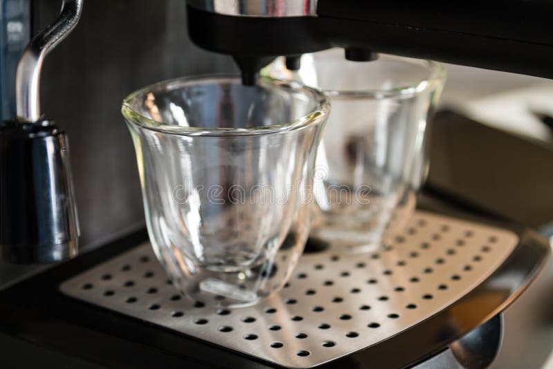 Coffee Machine Ready for Use, Copy Space Stock Image - Image of modern ...