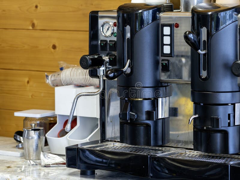 Coffee Machine in a Restaurant Stock Image - Image of cappucino, kafe ...
