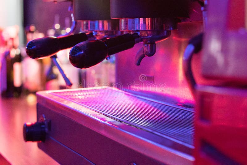 The Coffee Machine in the Restaurant, Close-up. Stock Image - Image of ...