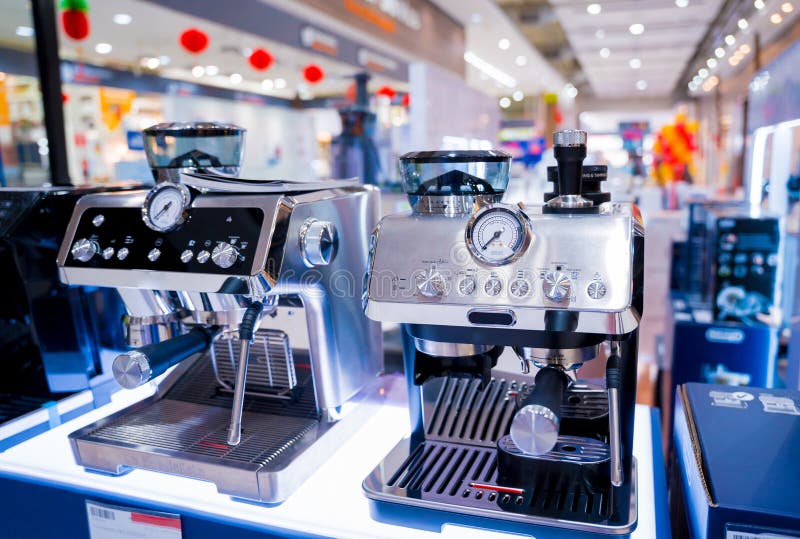 Coffee Machine in the Showroom of a Large Store Stock Photo - Image of ...