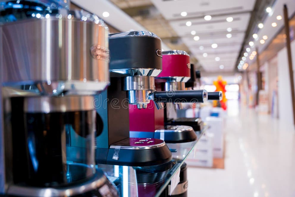 Coffee Machine in the Showroom of a Large Store Stock Photo - Image of ...