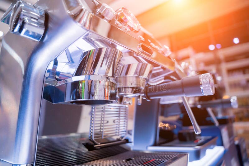 Coffee Machine in the Showroom of a Large Store Stock Image - Image of ...