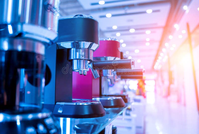 Coffee Machine in the Showroom of a Large Store Stock Image - Image of ...