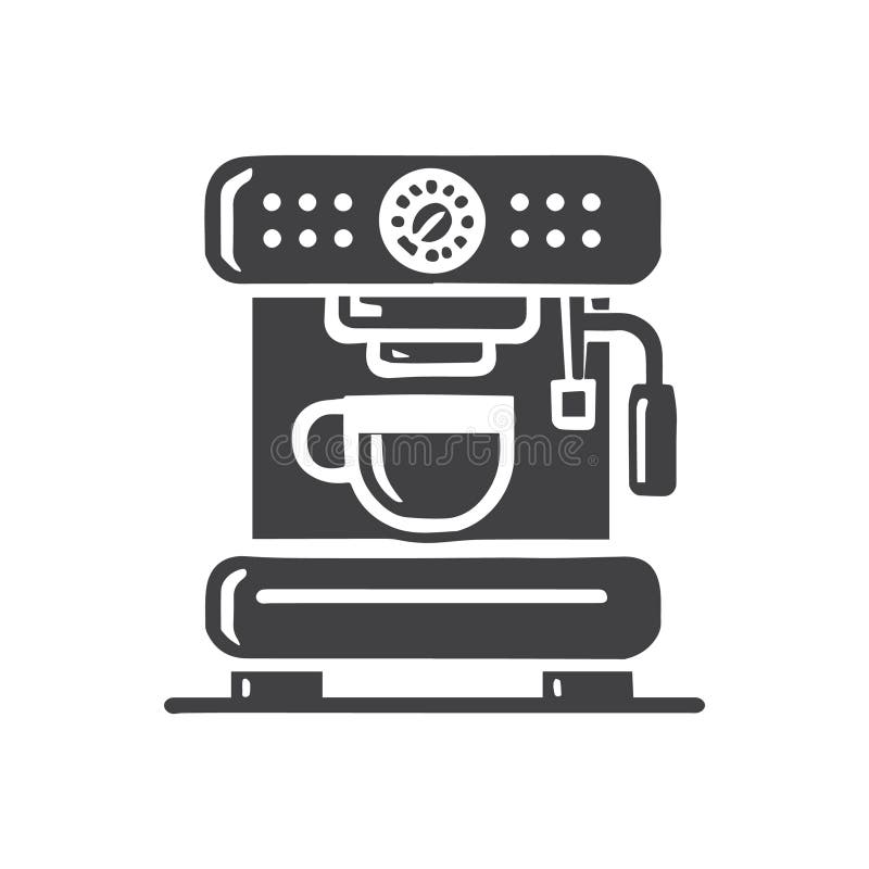 Coffee Machine Simple Minimalist Illustration Design Vector Icon. Stock Vector - Illustration of ...