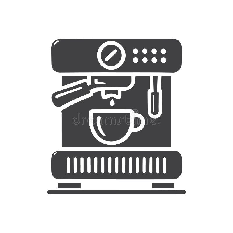 Coffee Machine Simple Minimalist Illustration Design Vector Icon. Stock Vector - Illustration of ...